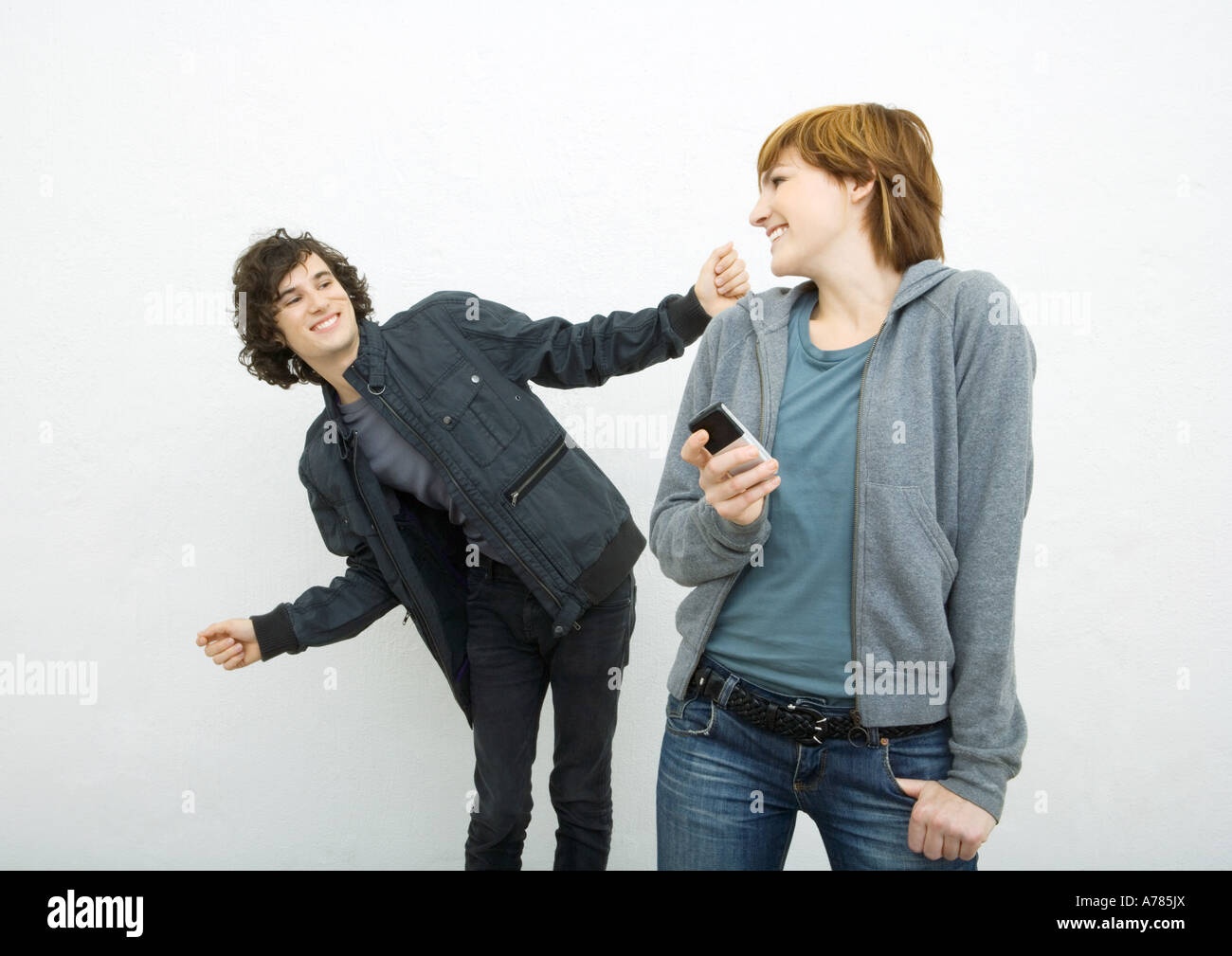 Friends holding others shoulders hi-res stock photography and images ...