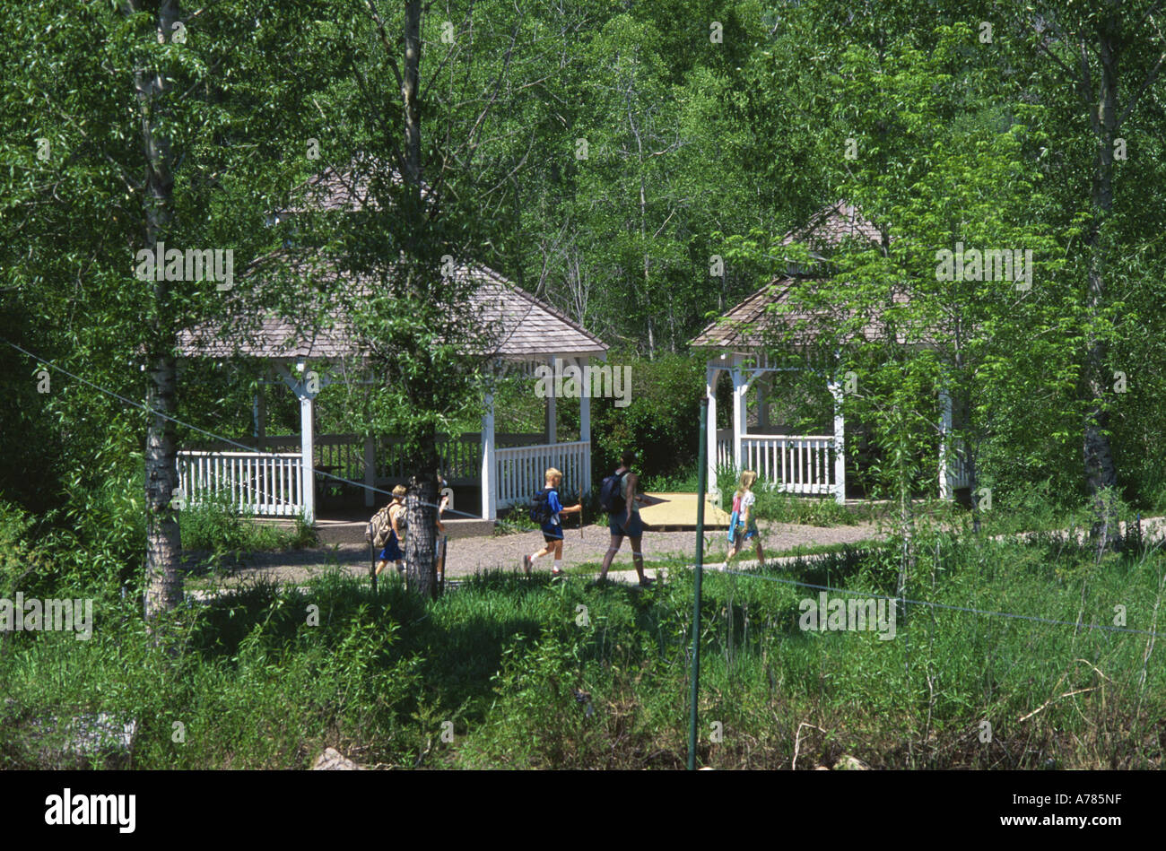 Hiking the Yampa river core trail, Steamboat Springs, Colorado, USA ...