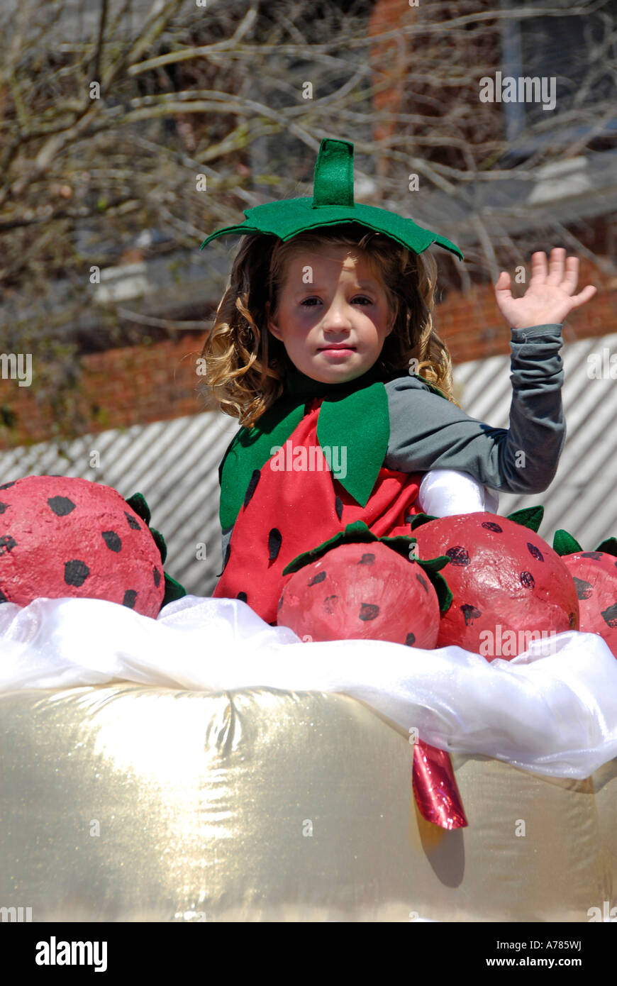 Female Child Rides Float in Strawberry Festival Parade Plant City ...