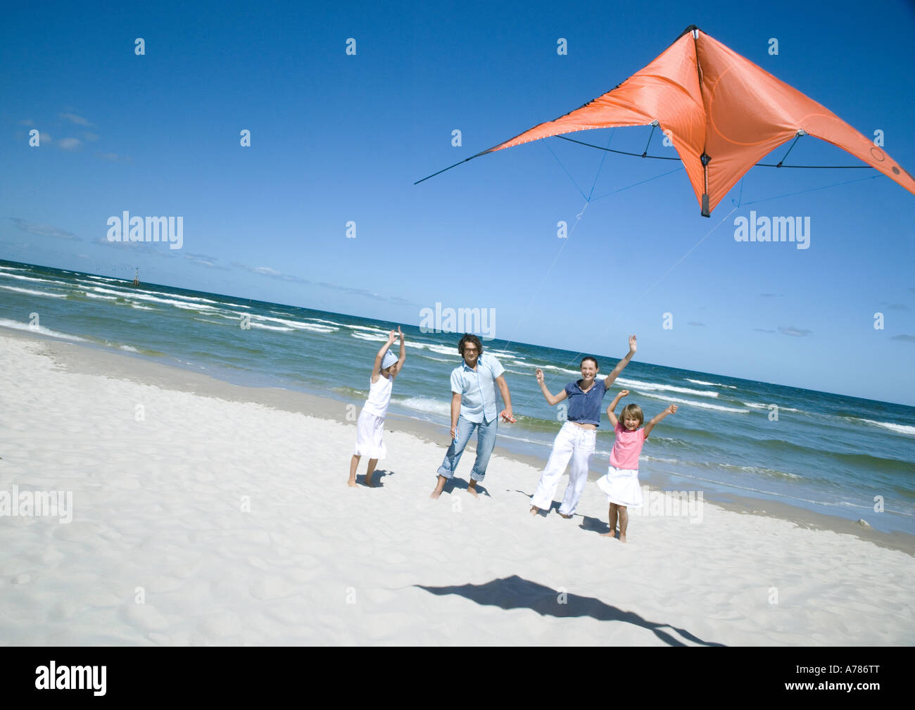 Four girls flying hi-res stock photography and images - Alamy
