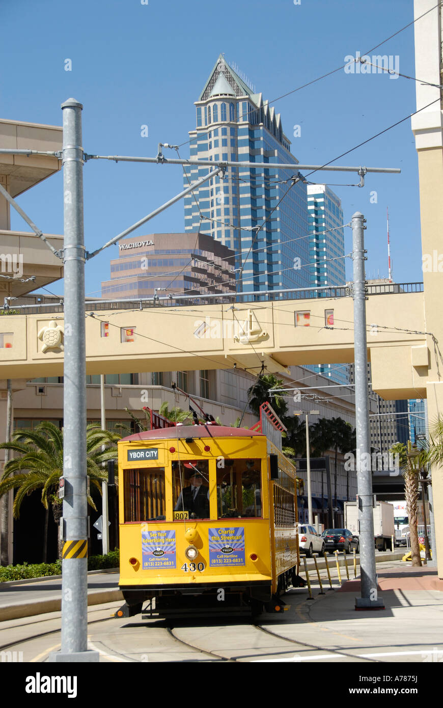 Trolley transportation in the city of Tampa Florida FL Stock Photo - Alamy