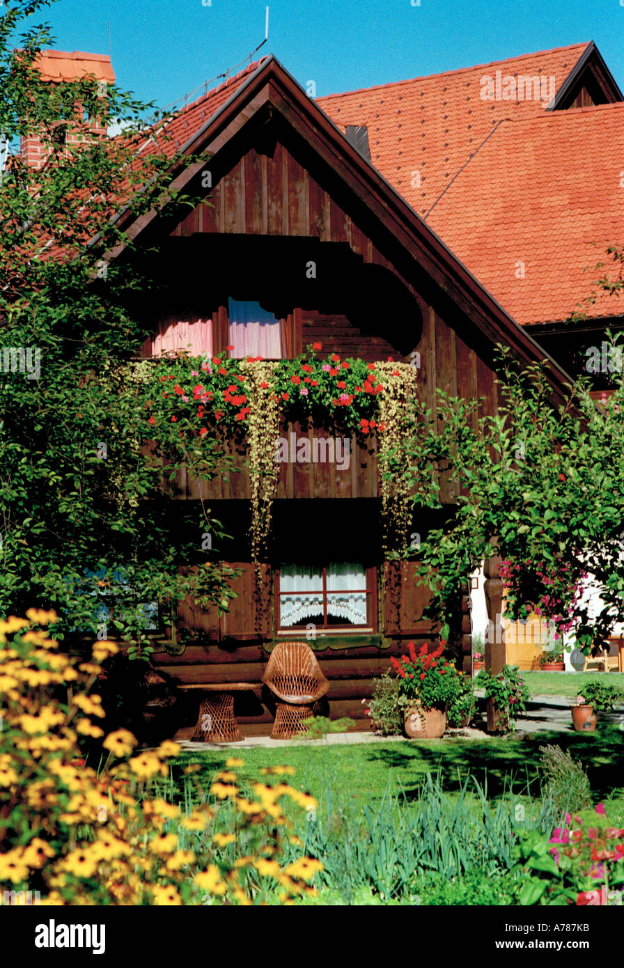 Alpine style wooden chalet -Lake Bled, Slovenia Stock Photo - Alamy
