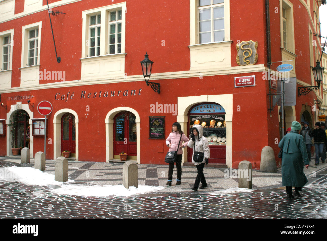 Prague winter cafe hi-res stock photography and images - Alamy