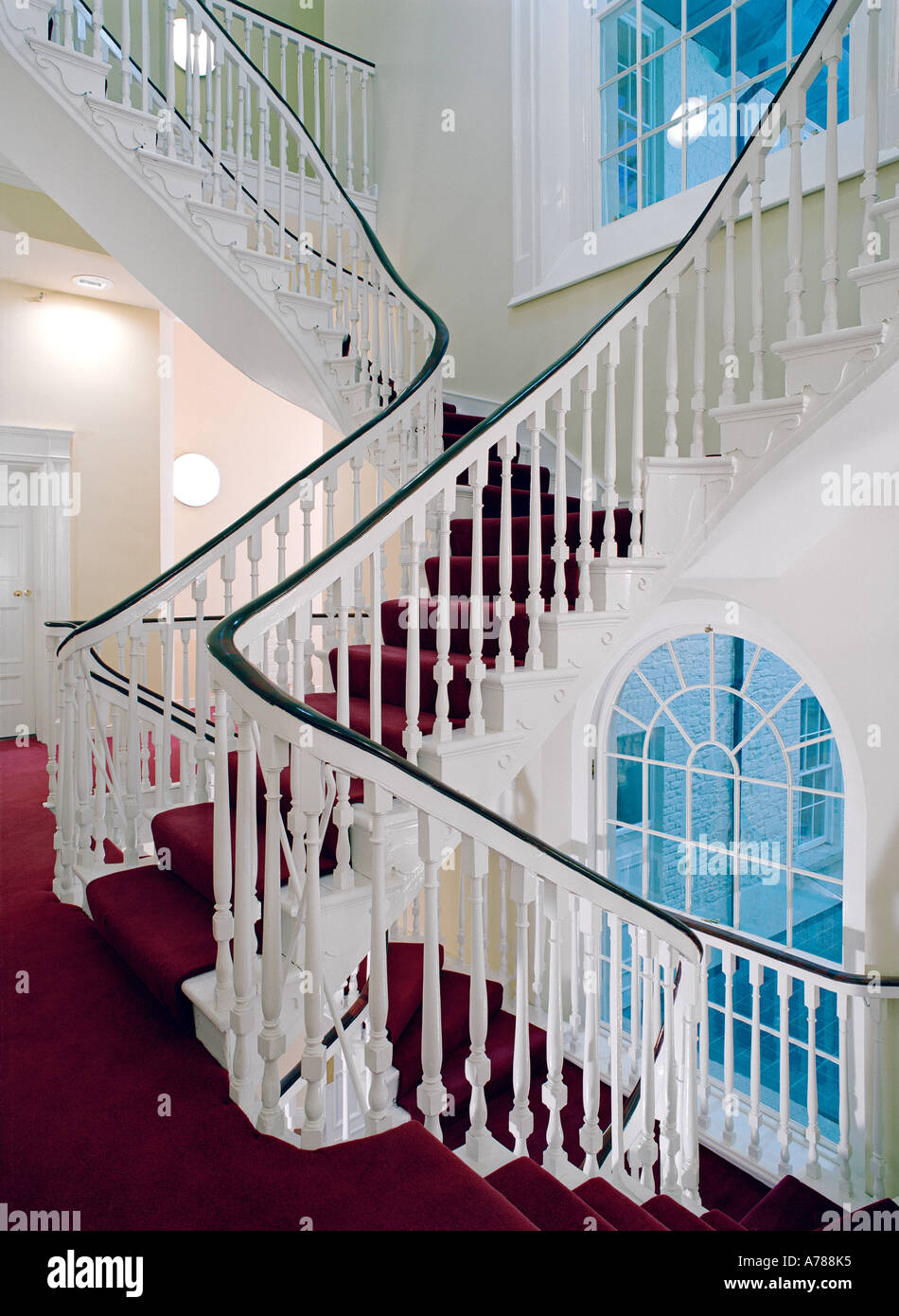 The staircase in the old carriage house in Dublin Castle, now part of ...