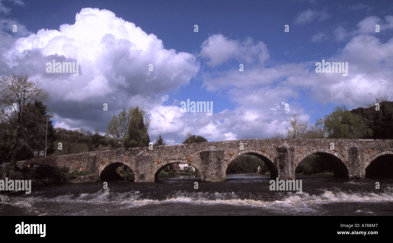 Road bridge across the River Exe at Bickleigh in mid Devon Stock Photo ...