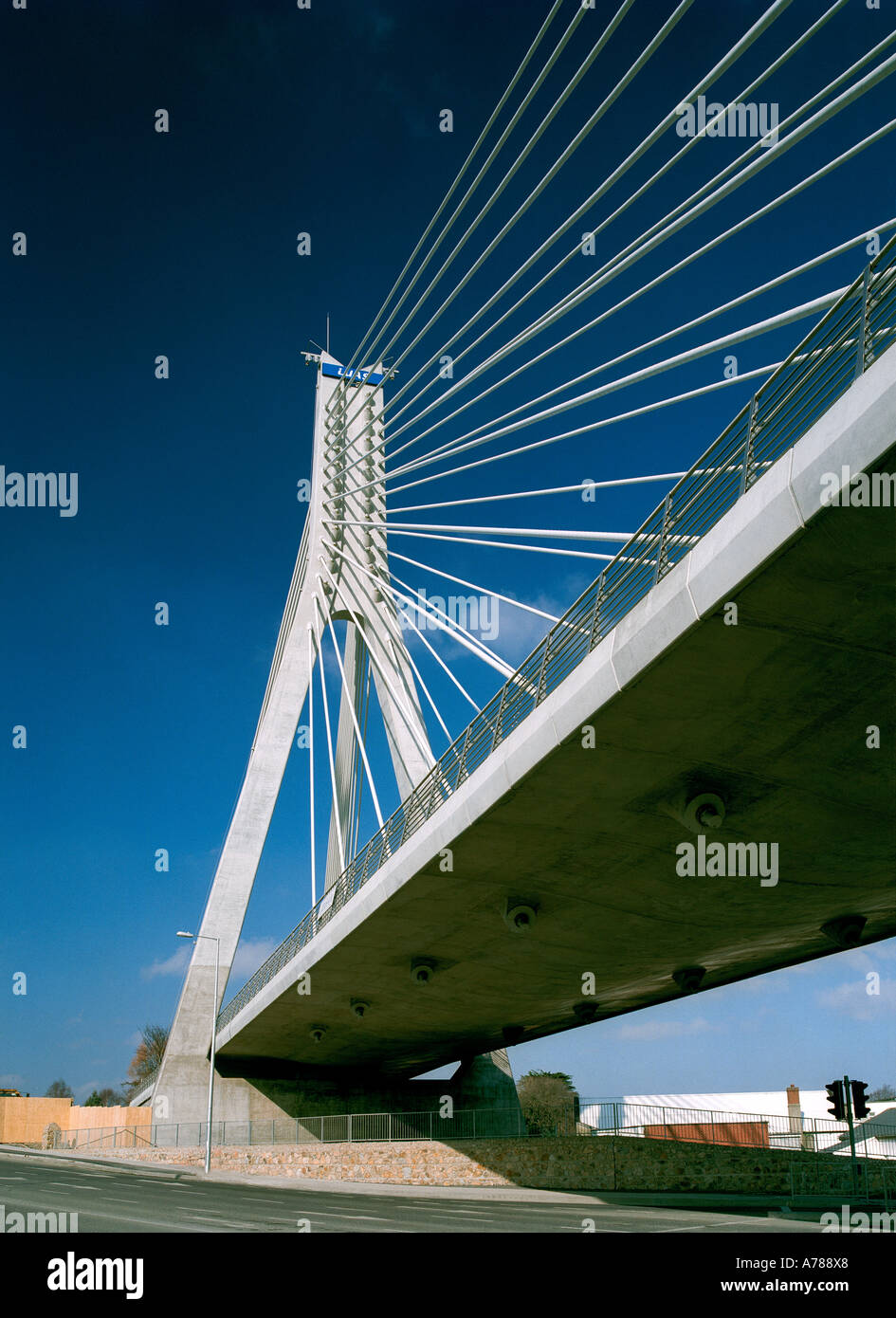 The cable-stayed Taney Bridge at Dundrum, Dublin, built to carry the ...