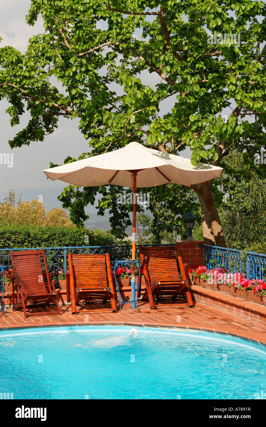 Israel the Upper Galilee The swimming pool at Villa Tehila guest house ...
