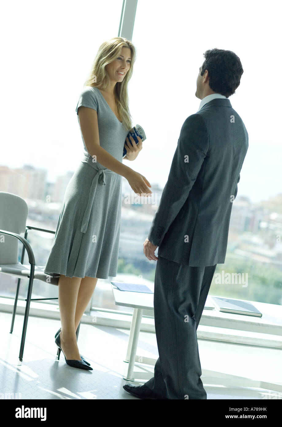 Woman backlit rear view office hi-res stock photography and images - Alamy