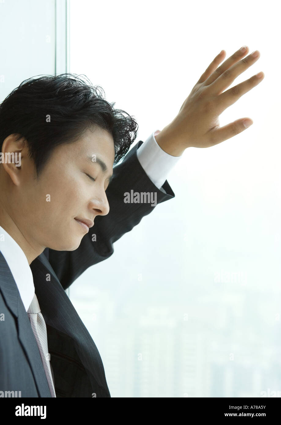 Asian man eyes shut portrait hi-res stock photography and images - Alamy