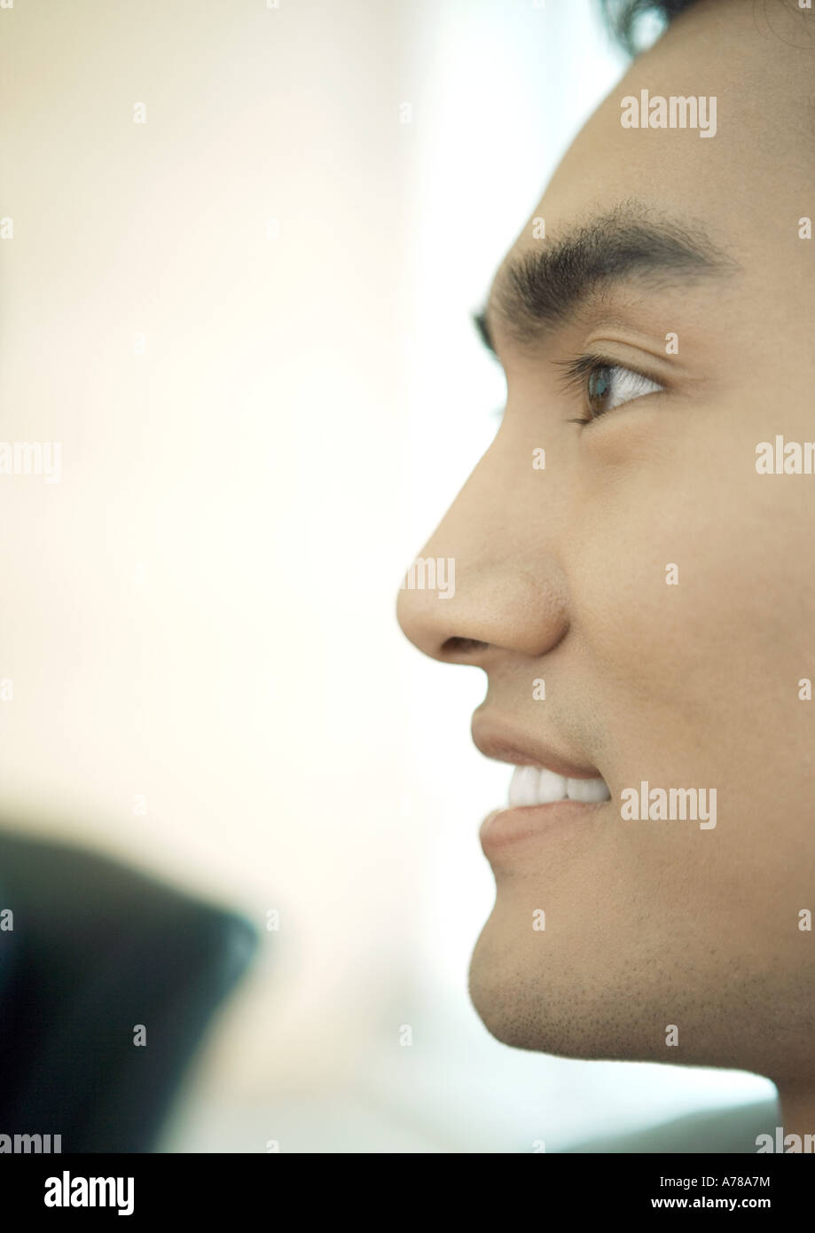 Man's face, close-up profile Stock Photo - Alamy