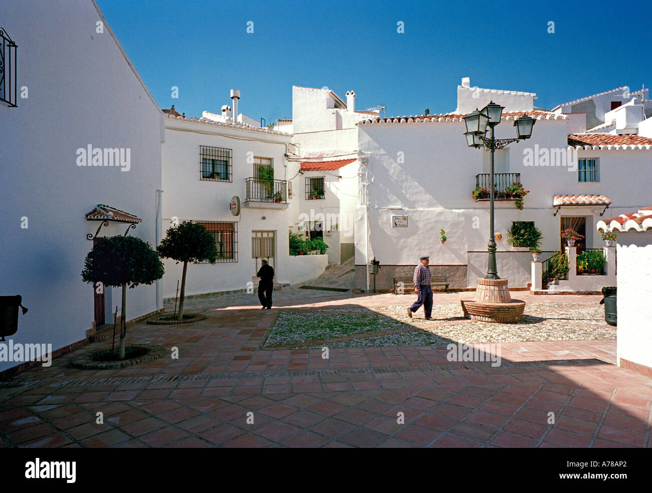 The town plaza in the the hilltop central plaza of the village of ...