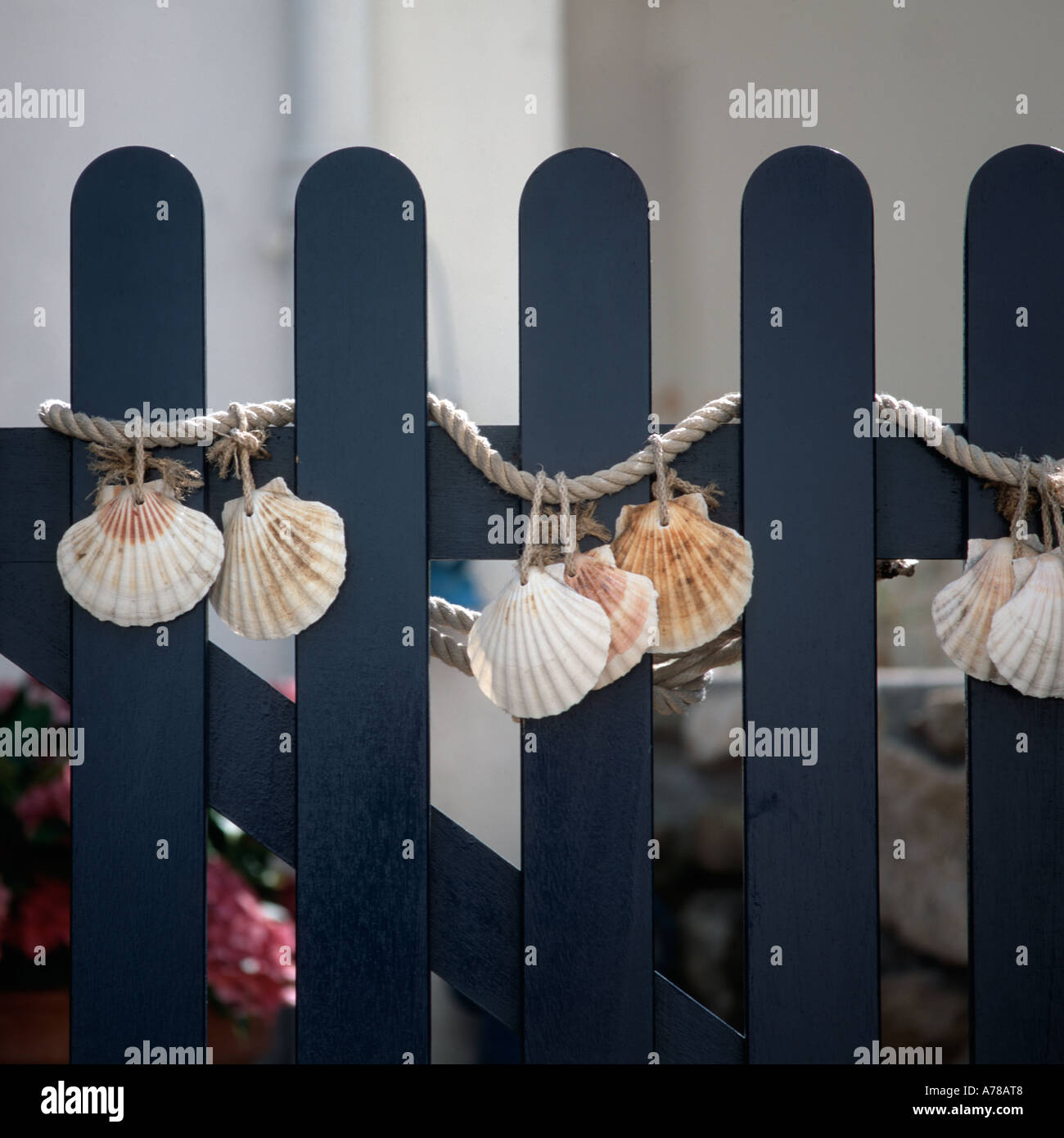 Seaside house gate decotated with scallop shells St Pierre Quiberon ...
