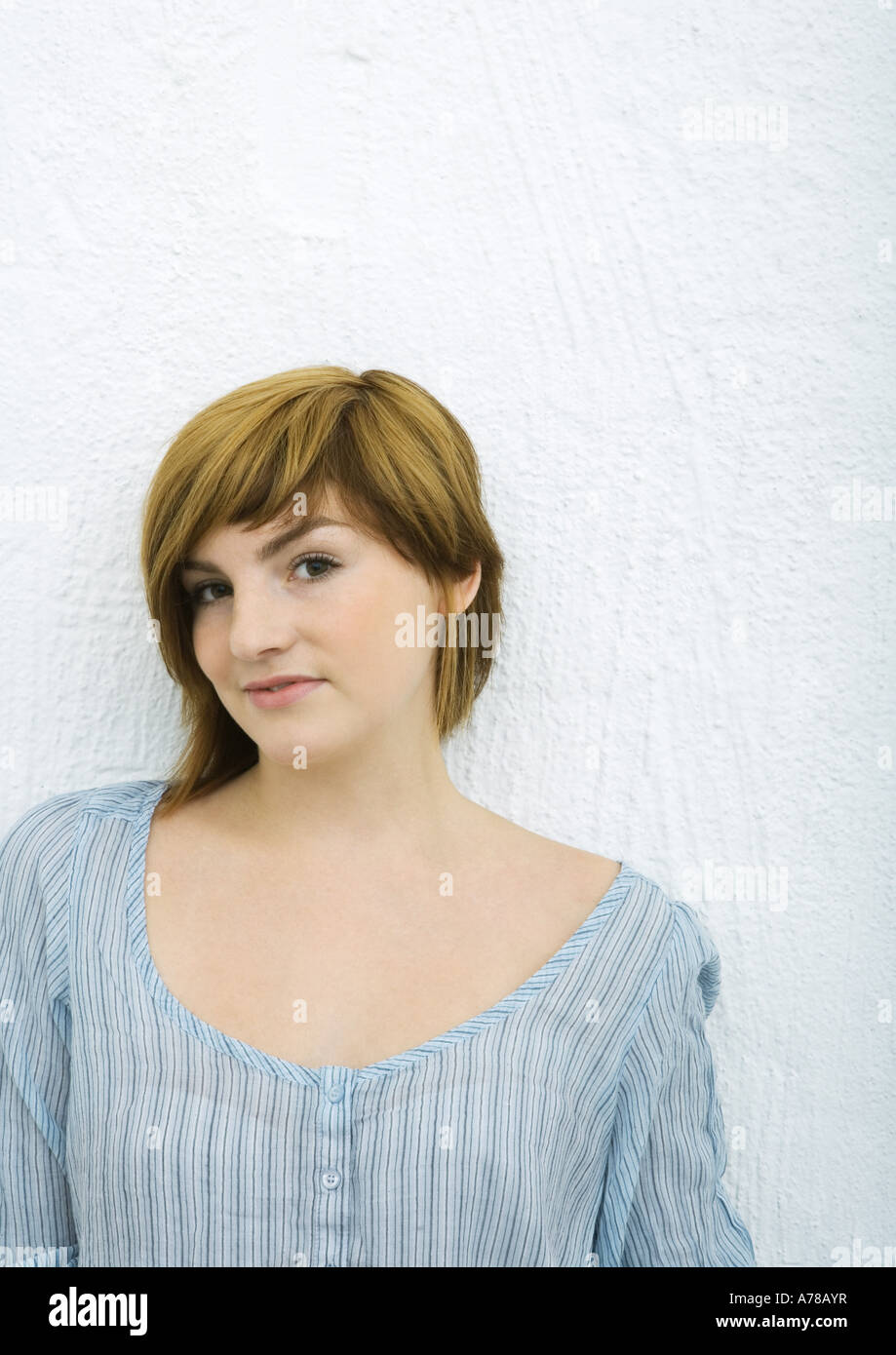 Young woman, portrait, white background Stock Photo - Alamy