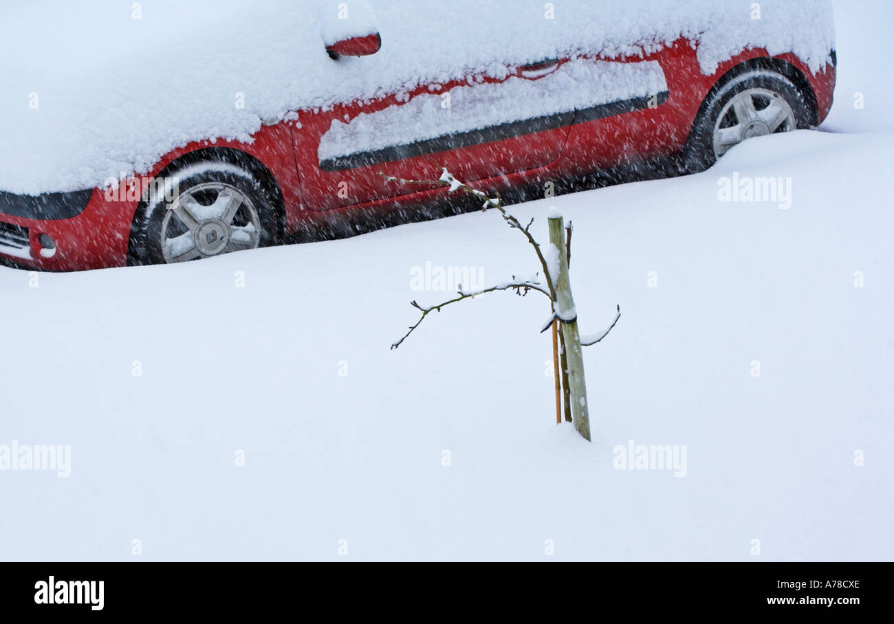 CAR STUCK IN DEEP SNOW Stock Photo - Alamy
