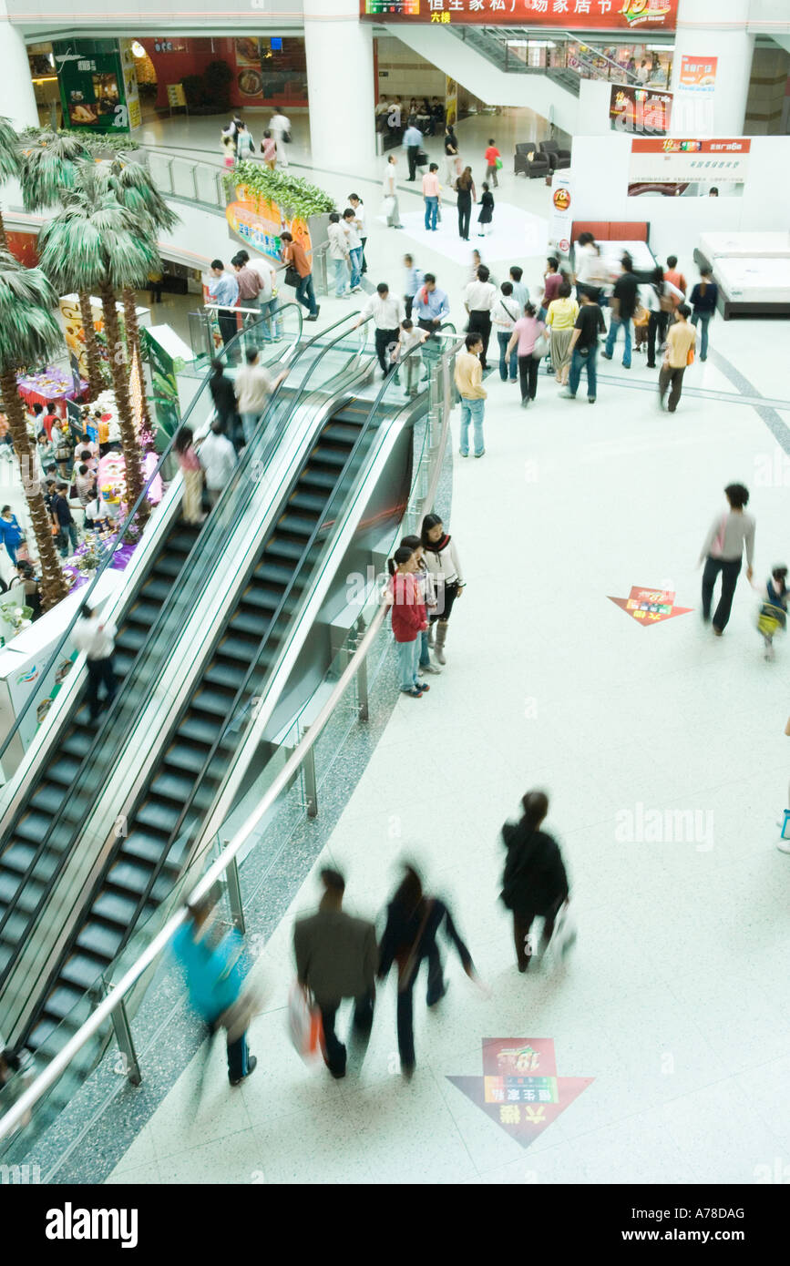 Escalators in shopping mall Stock Photo - Alamy