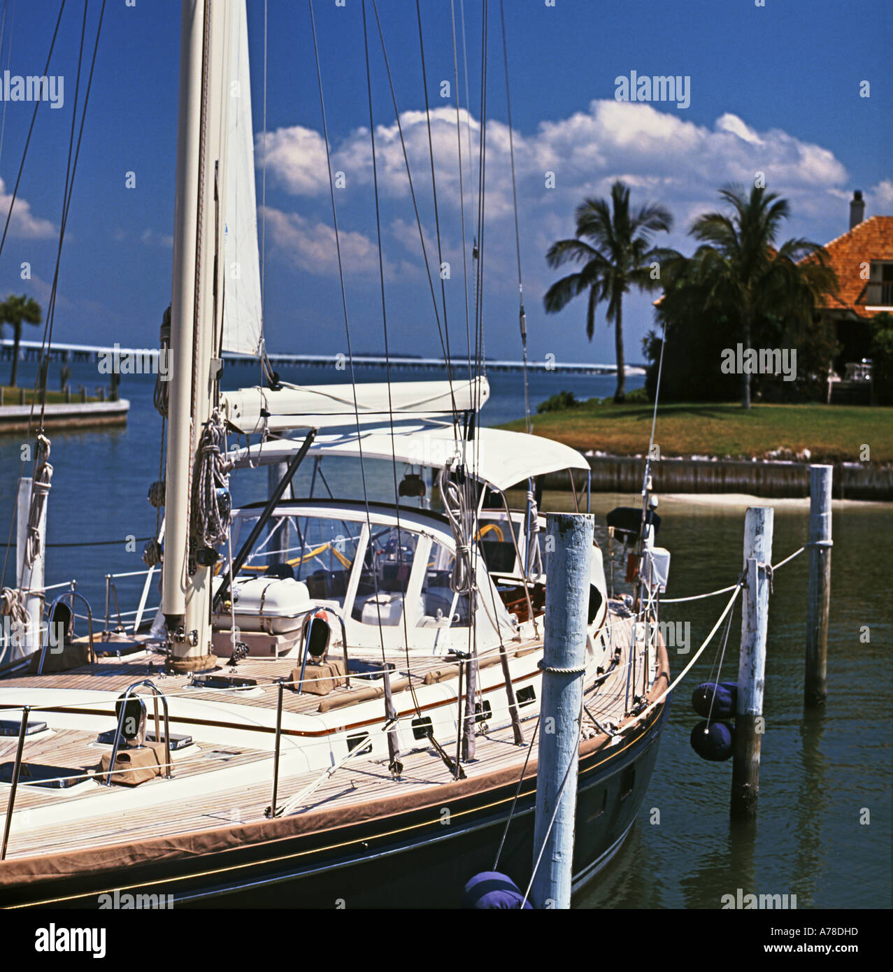 Luxury Sailboat Docked Stock Photo - Alamy