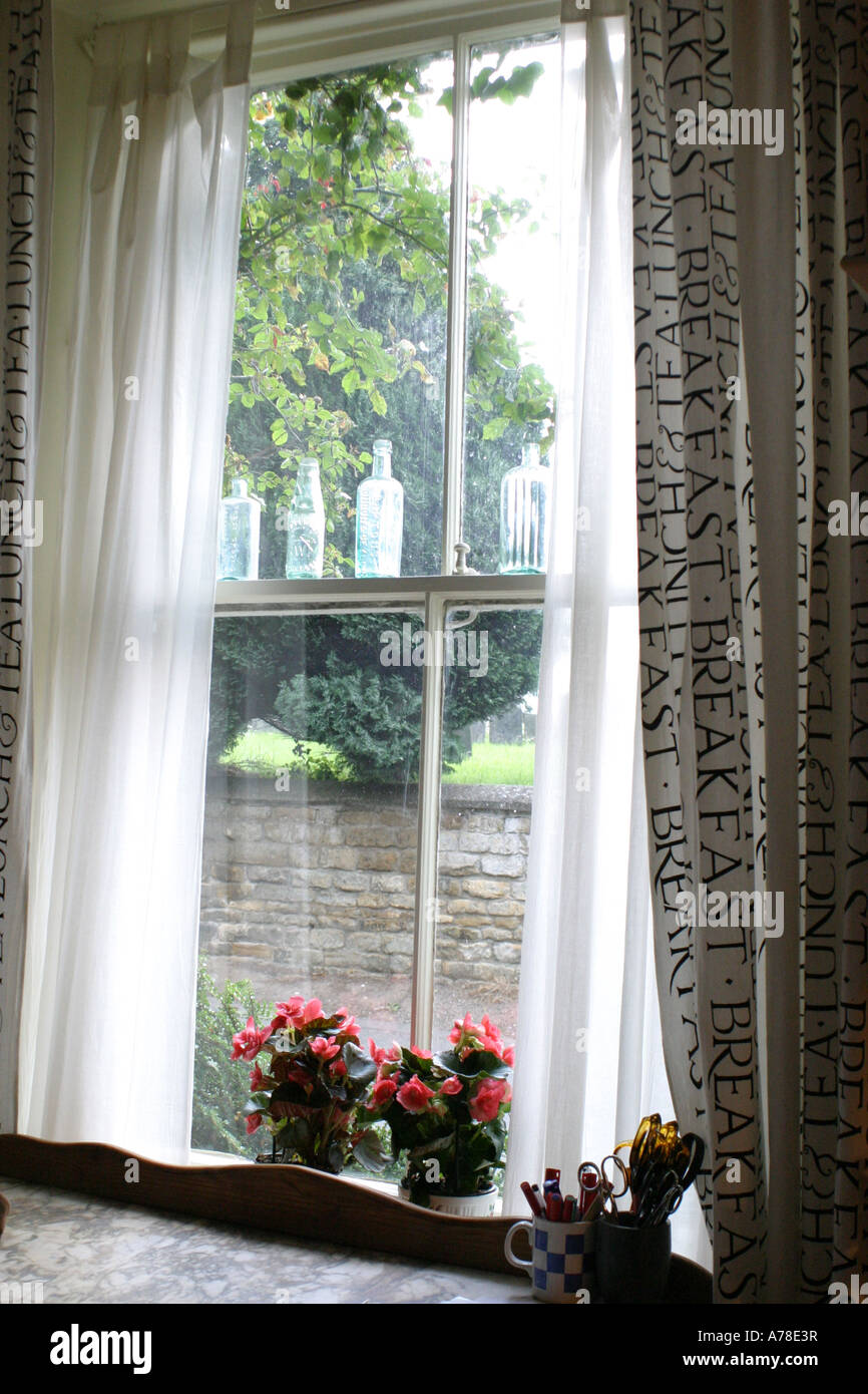 Dining room window ledge Stock Photo - Alamy
