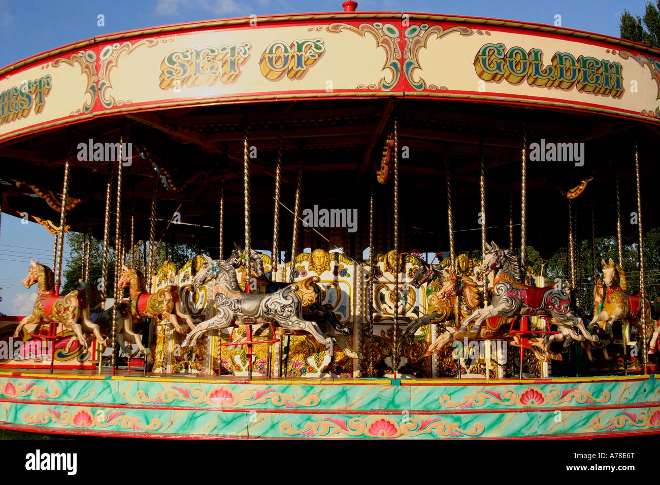 merry-go-round horses at the malvern flower show, three counties show ...