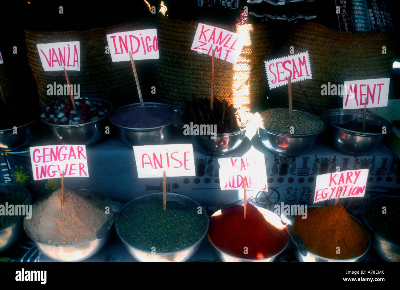 A Spice Stall at Aswan Egypt North Africa Stock Photo - Alamy