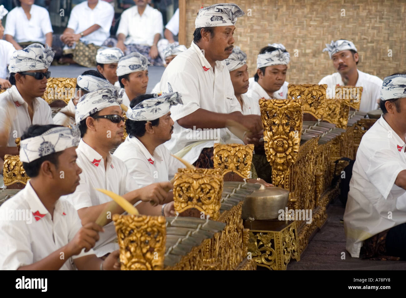 Traditional Balinese Gamelan musicians Bali Indonesia Stock Photo - Alamy