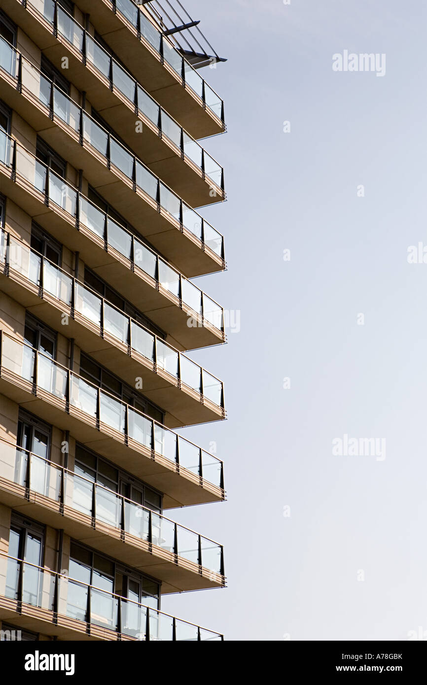Apartment building with balconies Stock Photo - Alamy