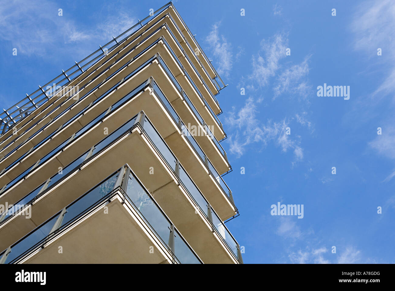 Apartment building with balconies Stock Photo - Alamy