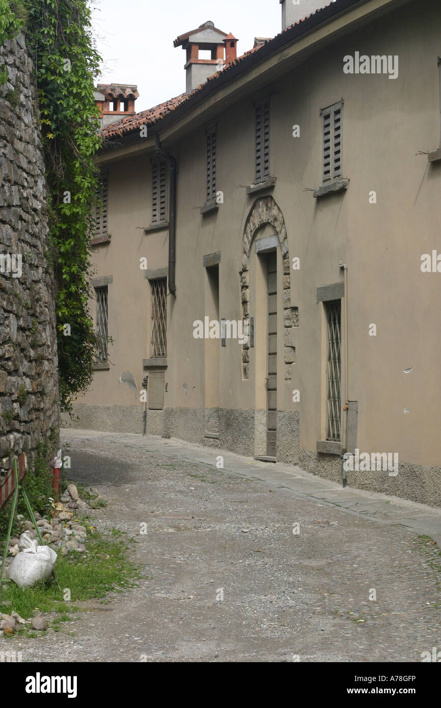 Inner street at High City Bergamo Italy Stock Photo - Alamy