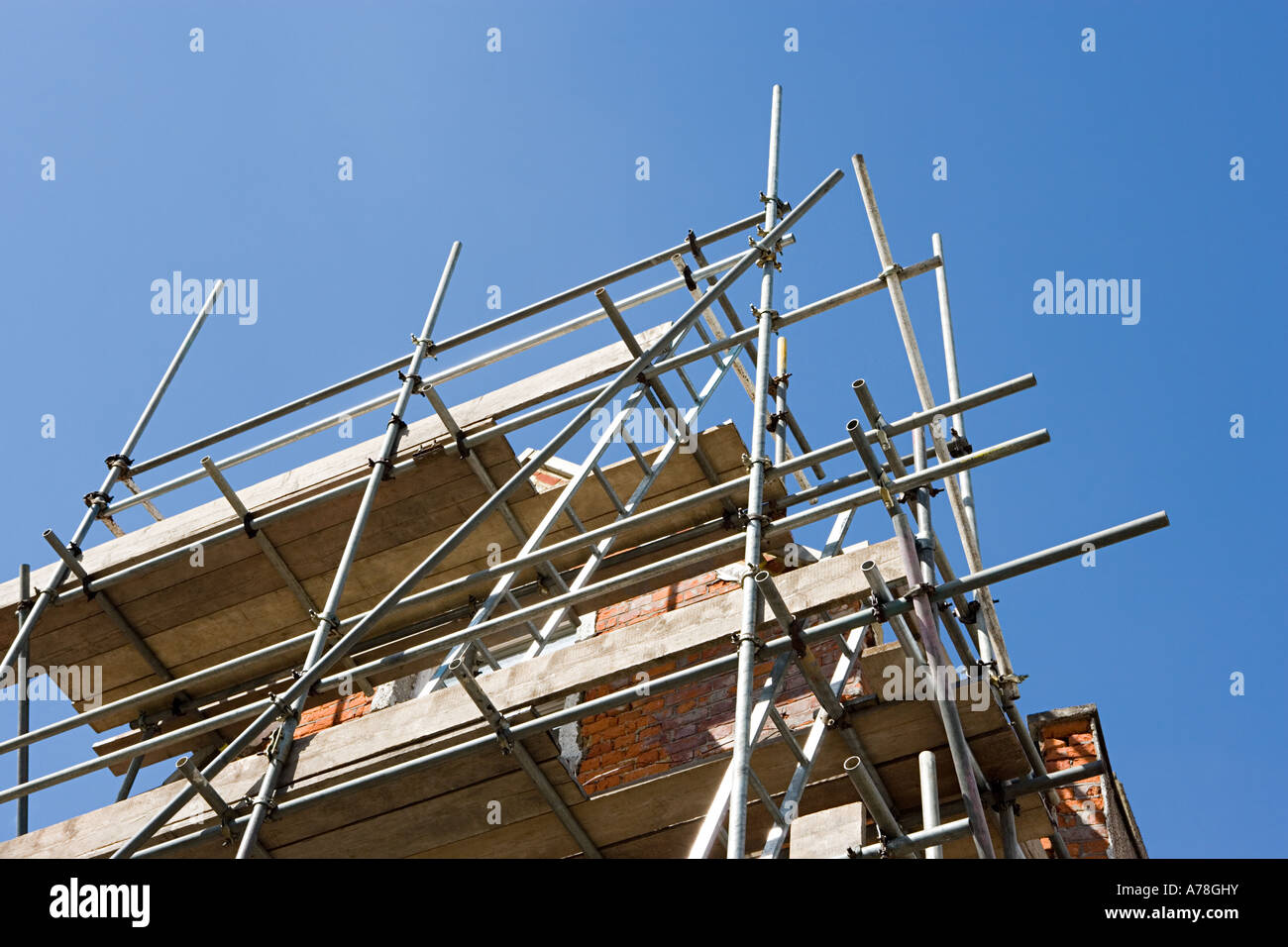 Scaffolding on a house Stock Photo - Alamy