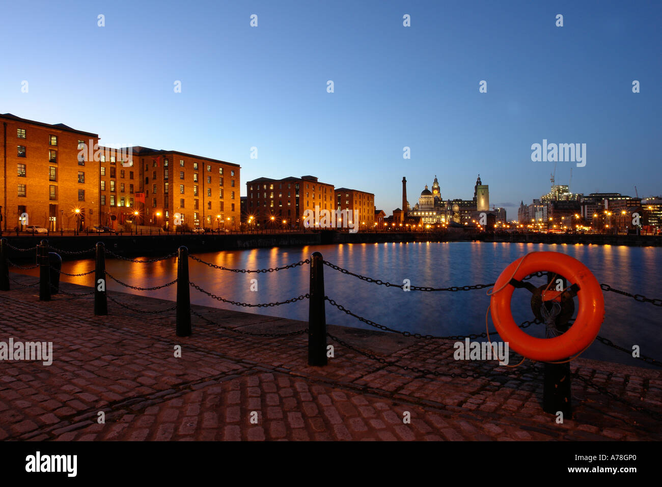 Albert Dock at Dusk Stock Photo - Alamy