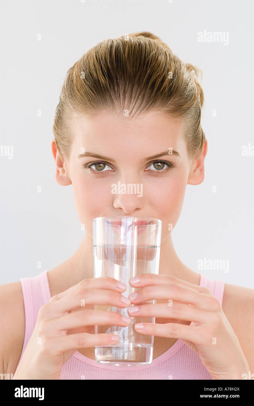 Woman drinking water Stock Photo - Alamy