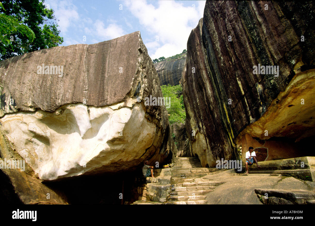 Sri Lanka Sigiriya archaeological remains at Sigiriya rock fortress ...