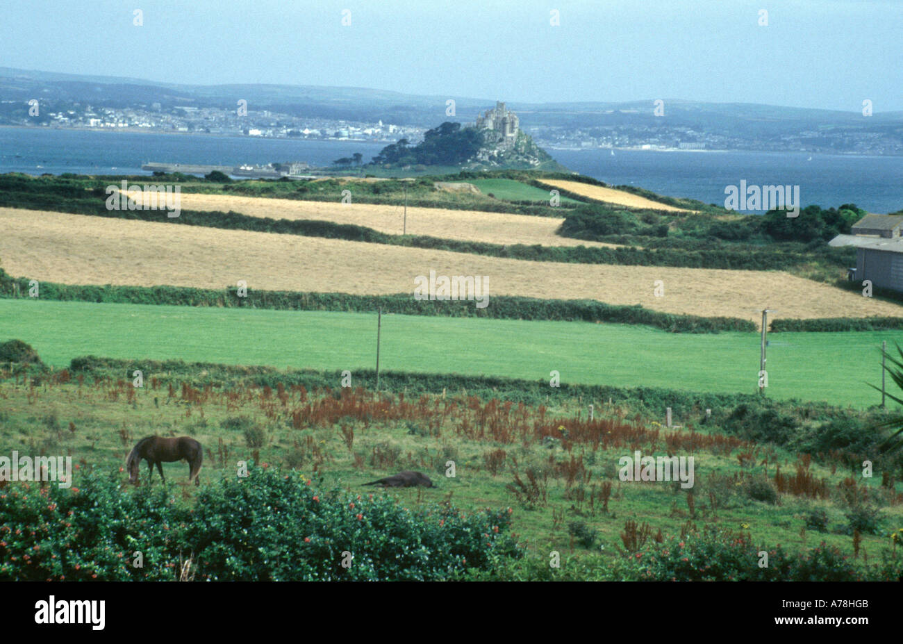Cornish landscape showing St Michaels Mount Stock Photo - Alamy