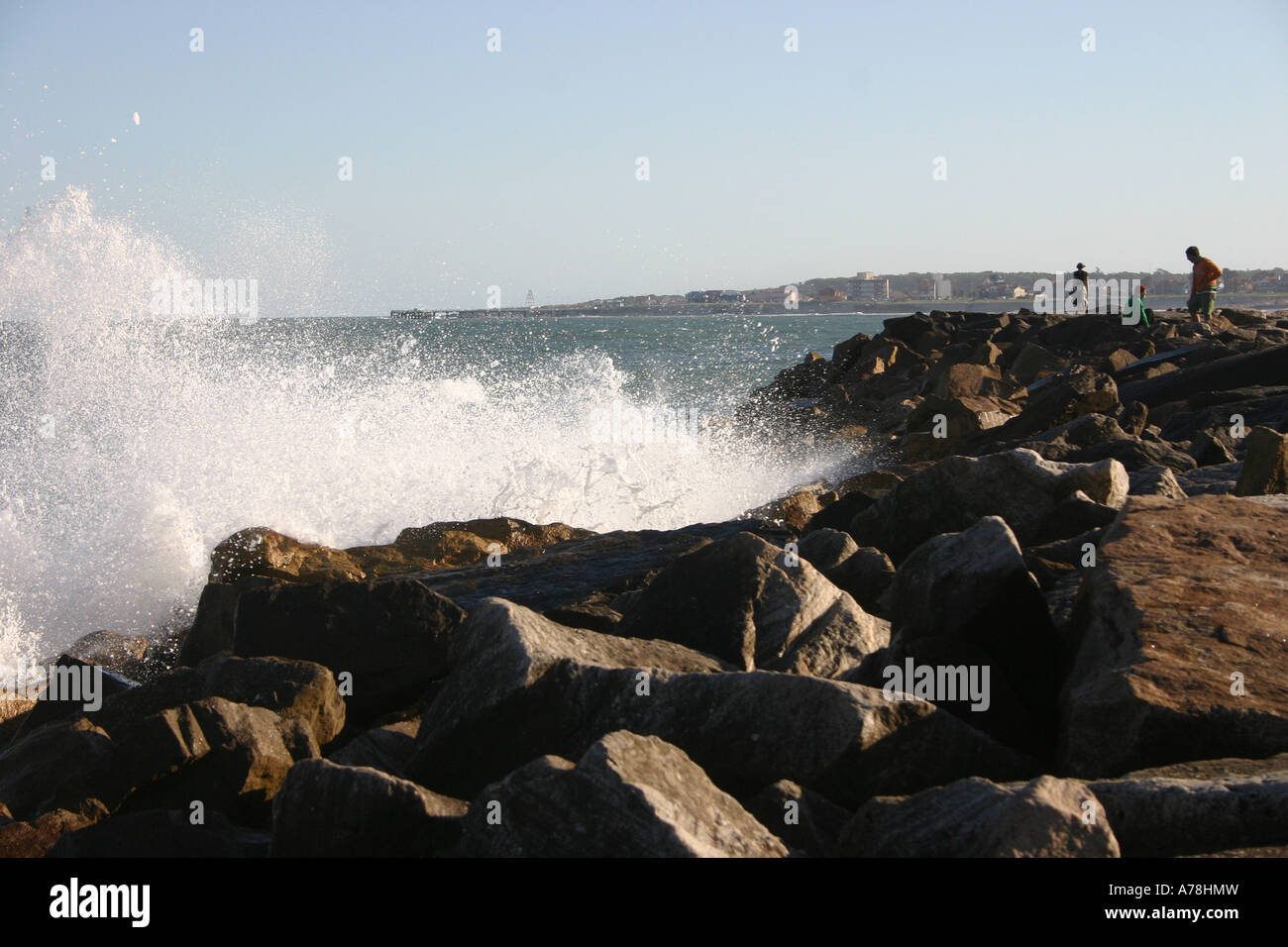 Sea waves breaking on the rocks Stock Photo - Alamy