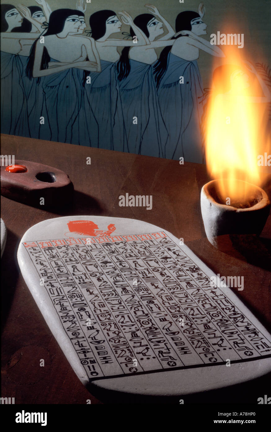 Egyptian stone tablets in tomb with hieroglyphs Stock Photo - Alamy