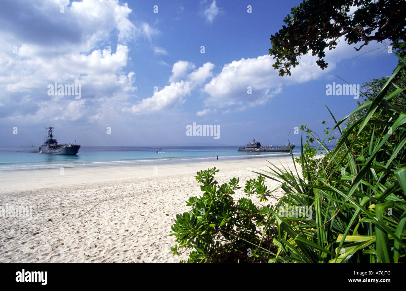 India Andaman Islands Havelock Radha Nagar beach Indian Navy landing ...