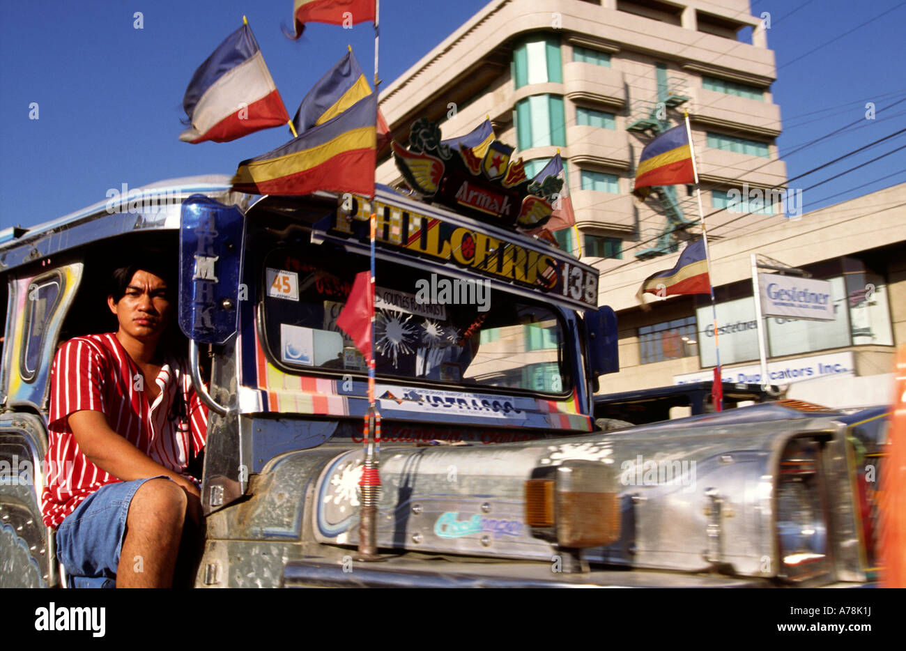 Philippines Cebu transport Jeepney passenger at Gaisano Mall Stock ...
