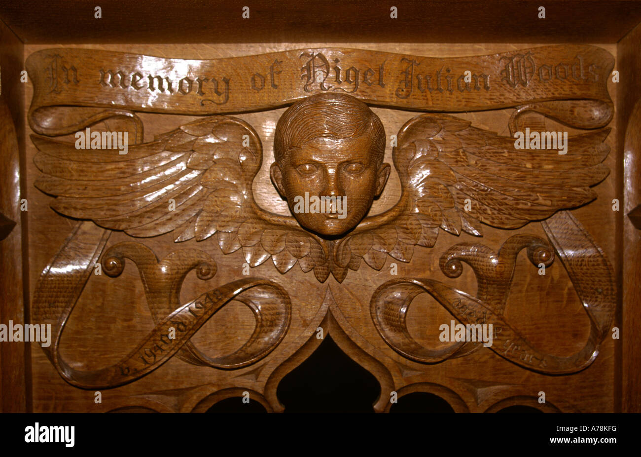 UK Essex Constable Country Dedham Church carved memorial lectern Stock ...