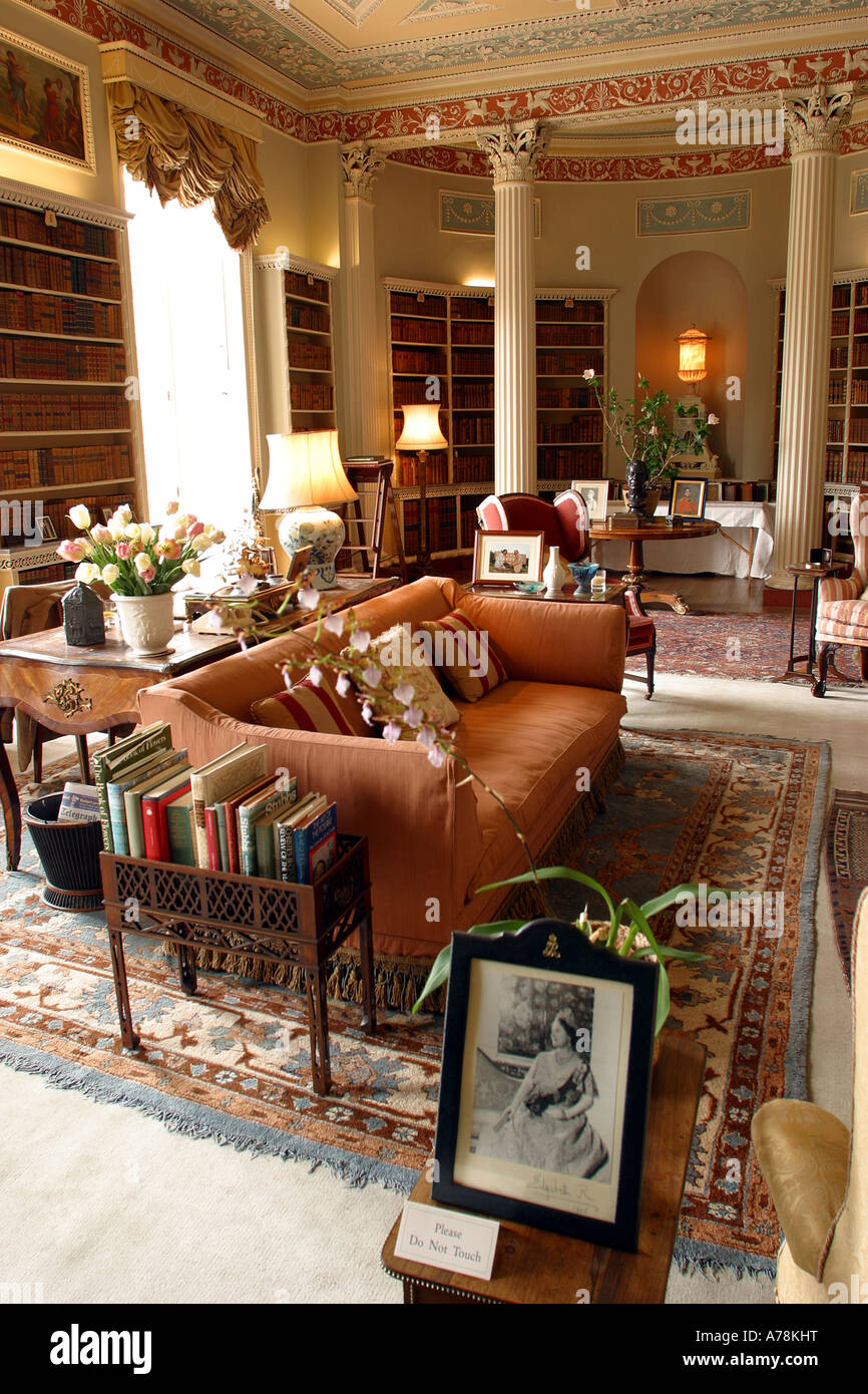 UK Yorkshire Ripon Newby Hall Library Stock Photo - Alamy