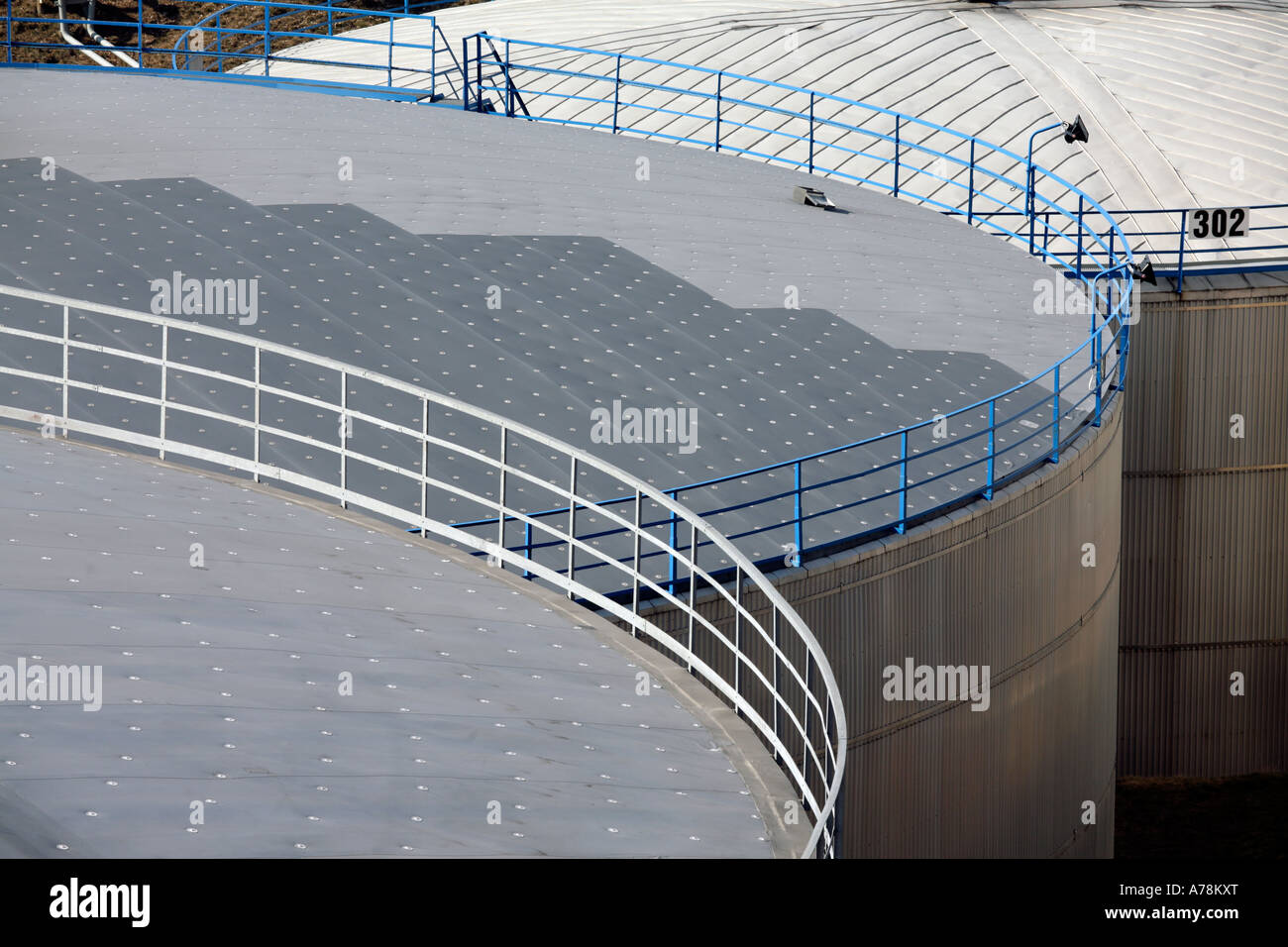 Close up of Oil Refinery Storage Tanks Stock Photo - Alamy