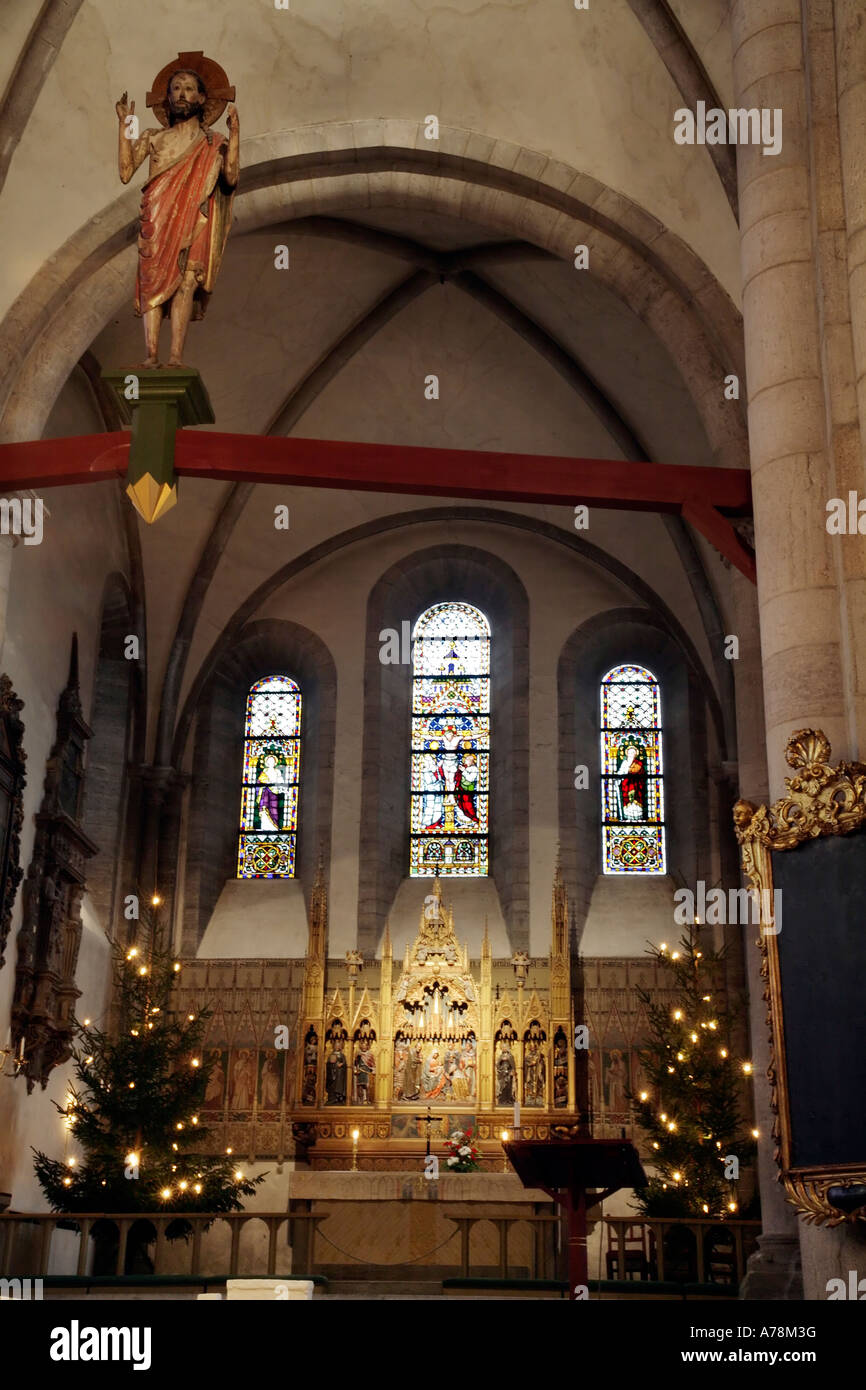 Interior of Domkyrkan St Maria church in Visby Inner City Stock Photo ...