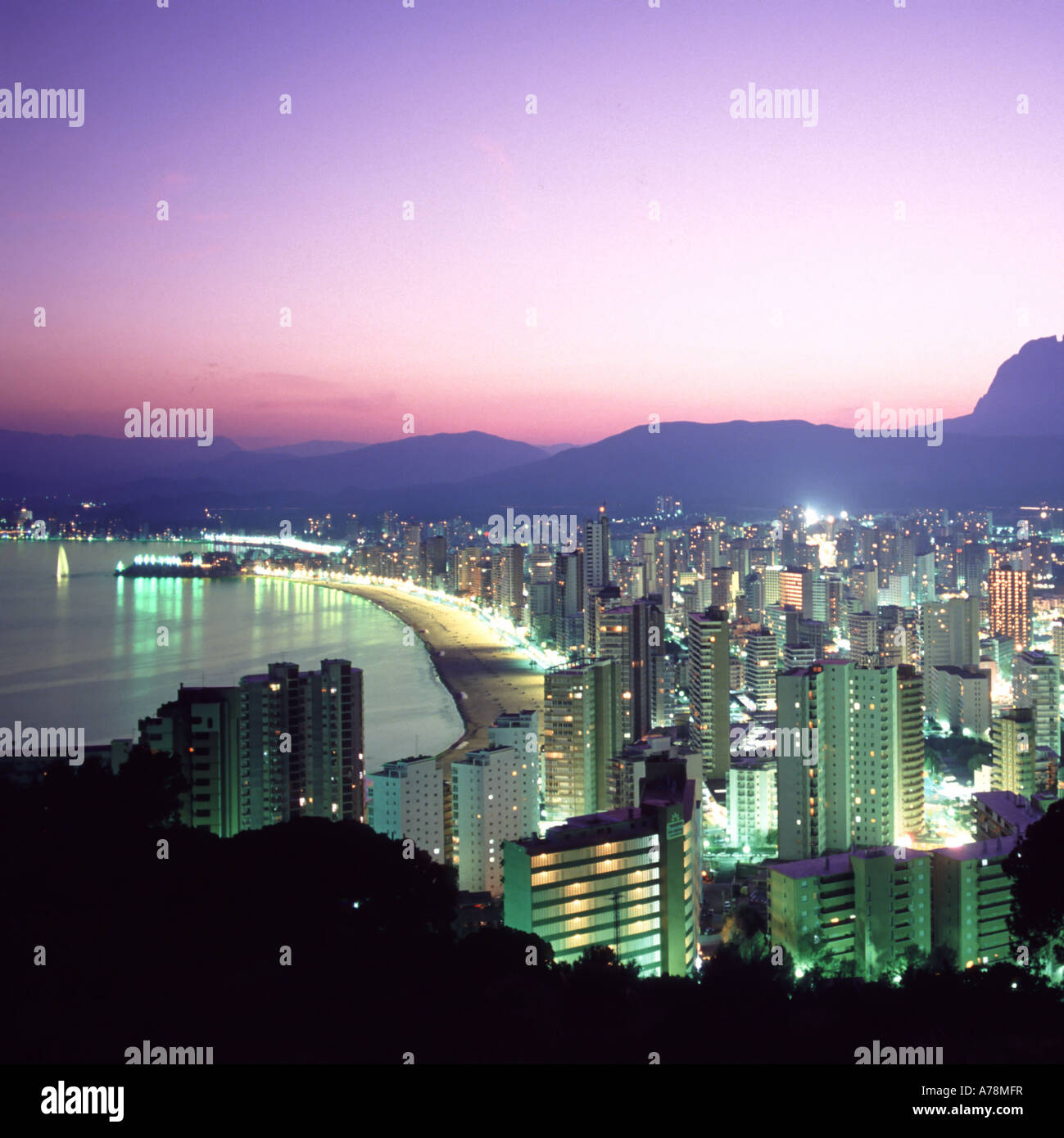 Benidorm night hi-res stock photography and images - Alamy