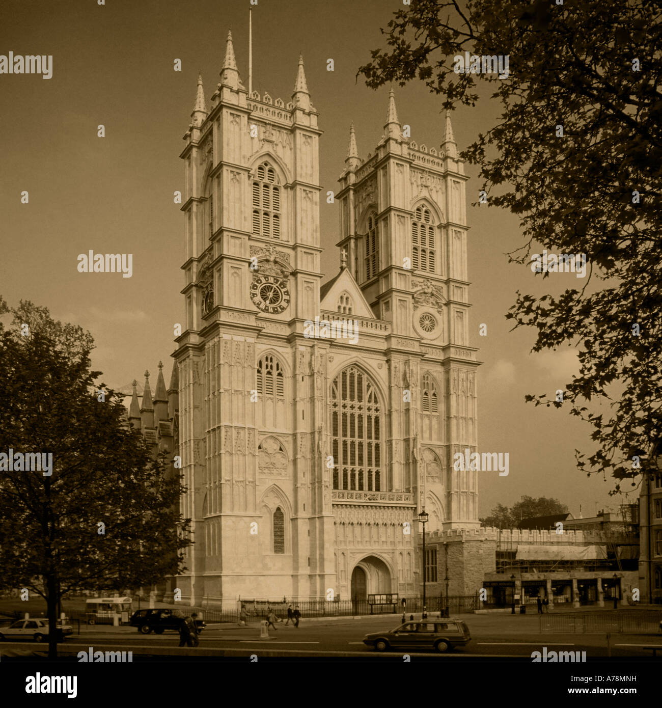 Westminster Abbey west front towers corrected for converging verticals ...