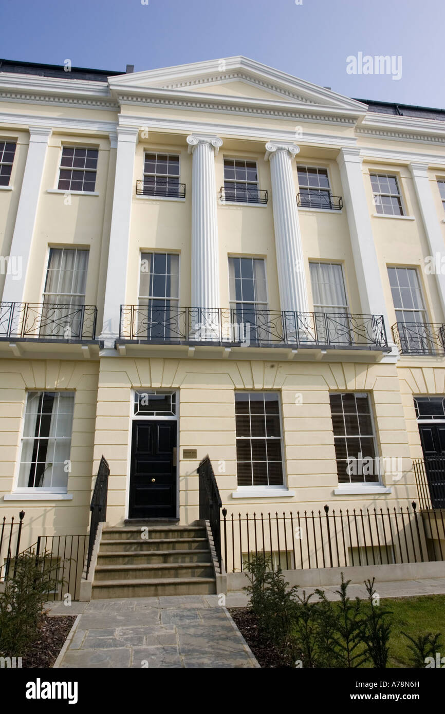 Attractively restored Regency terrace houses painted in cream with ...