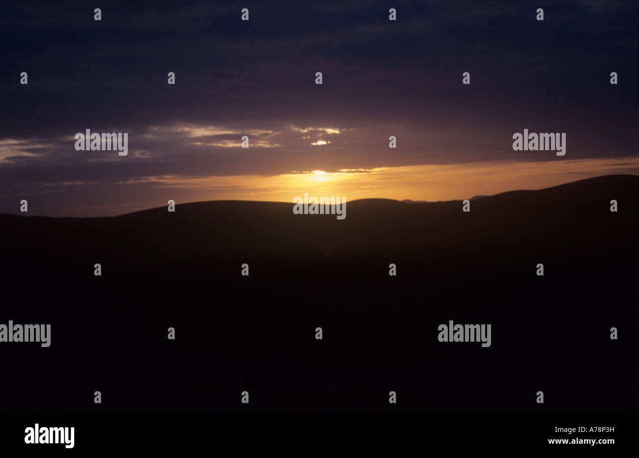 sunset over the Sahara desert, Morocco, Africa Stock Photo - Alamy
