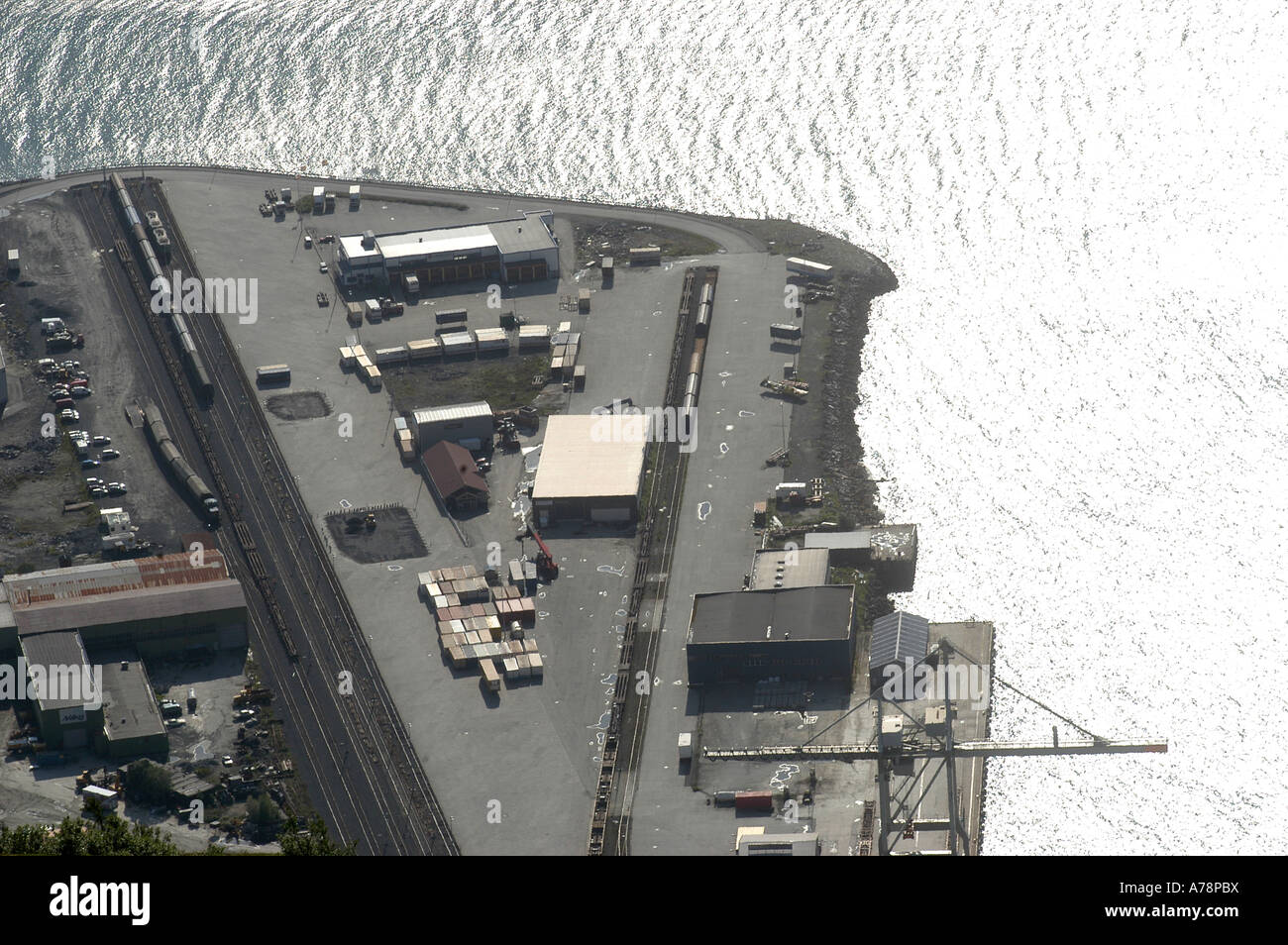 aerial view of port terminal, Fagernes Quay, Narvik, Norway Stock Photo ...