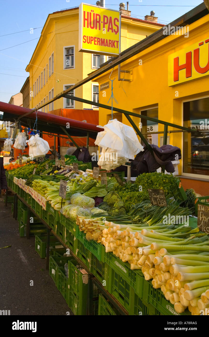 Brunnenmarkt market in Josefstadt Vienna Austria EU Stock Photo - Alamy
