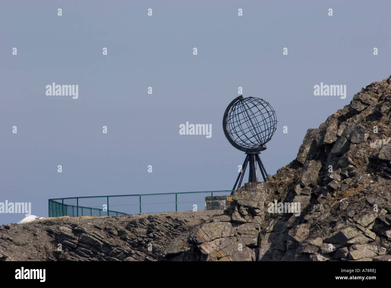 View of monument representing the most northern land point in Europe ...