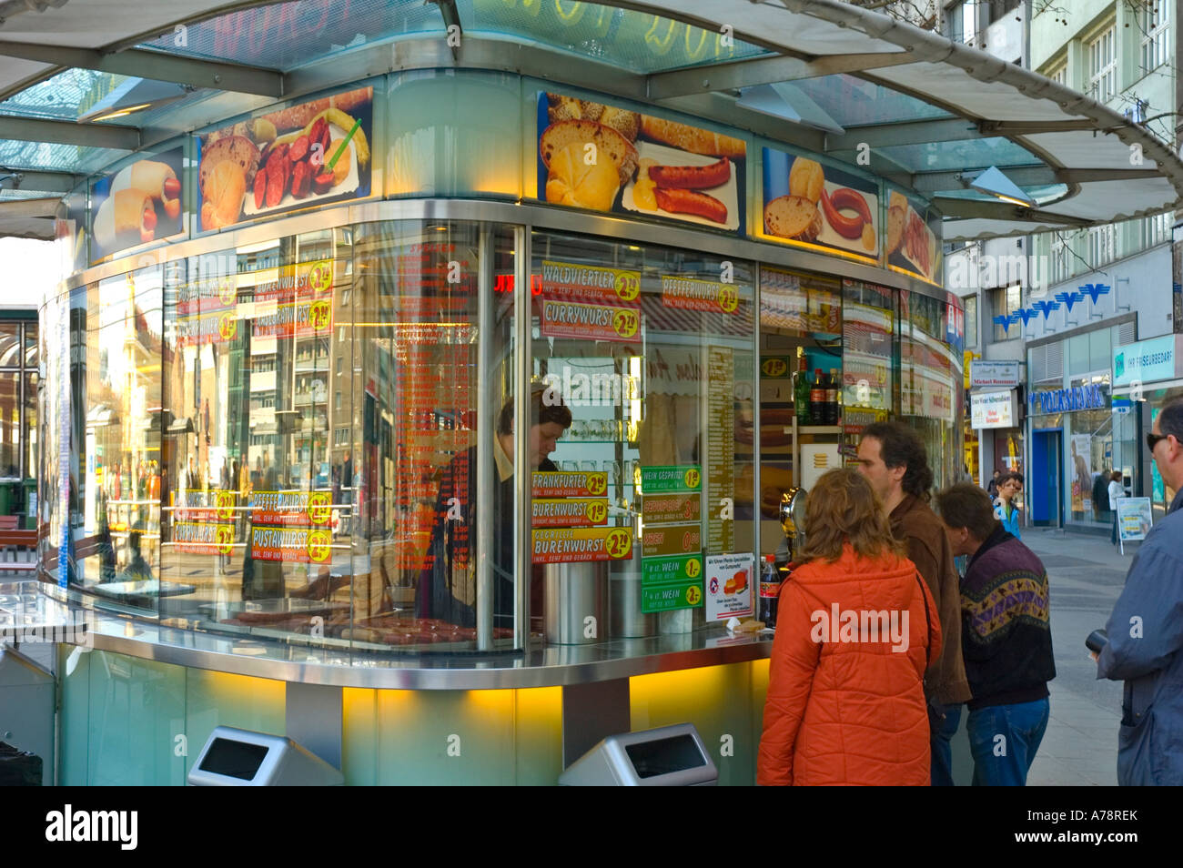 Sausage stand at Schwedenplatz central Vienna Austria EU Stock Photo ...