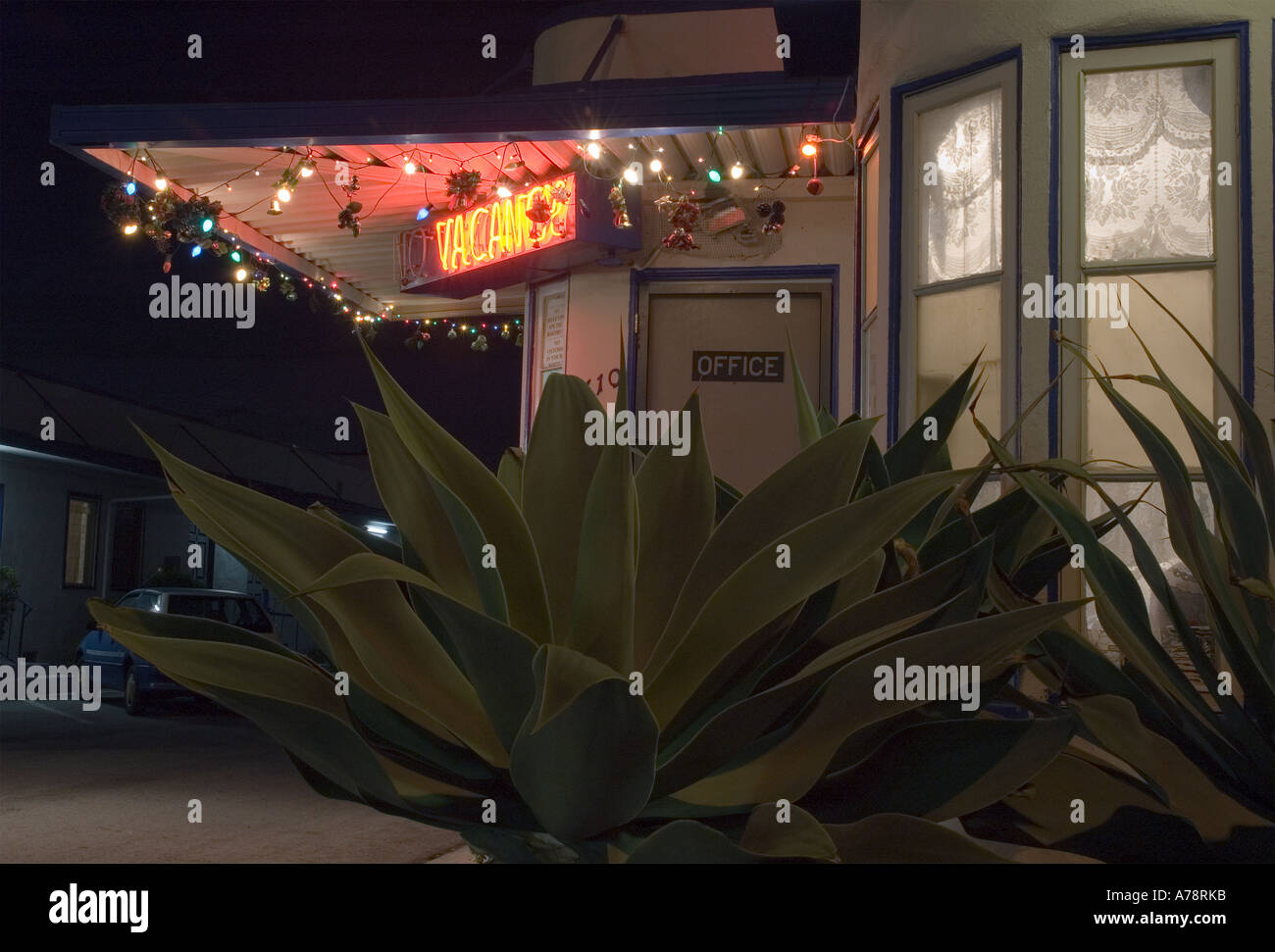 motel office, night Stock Photo - Alamy