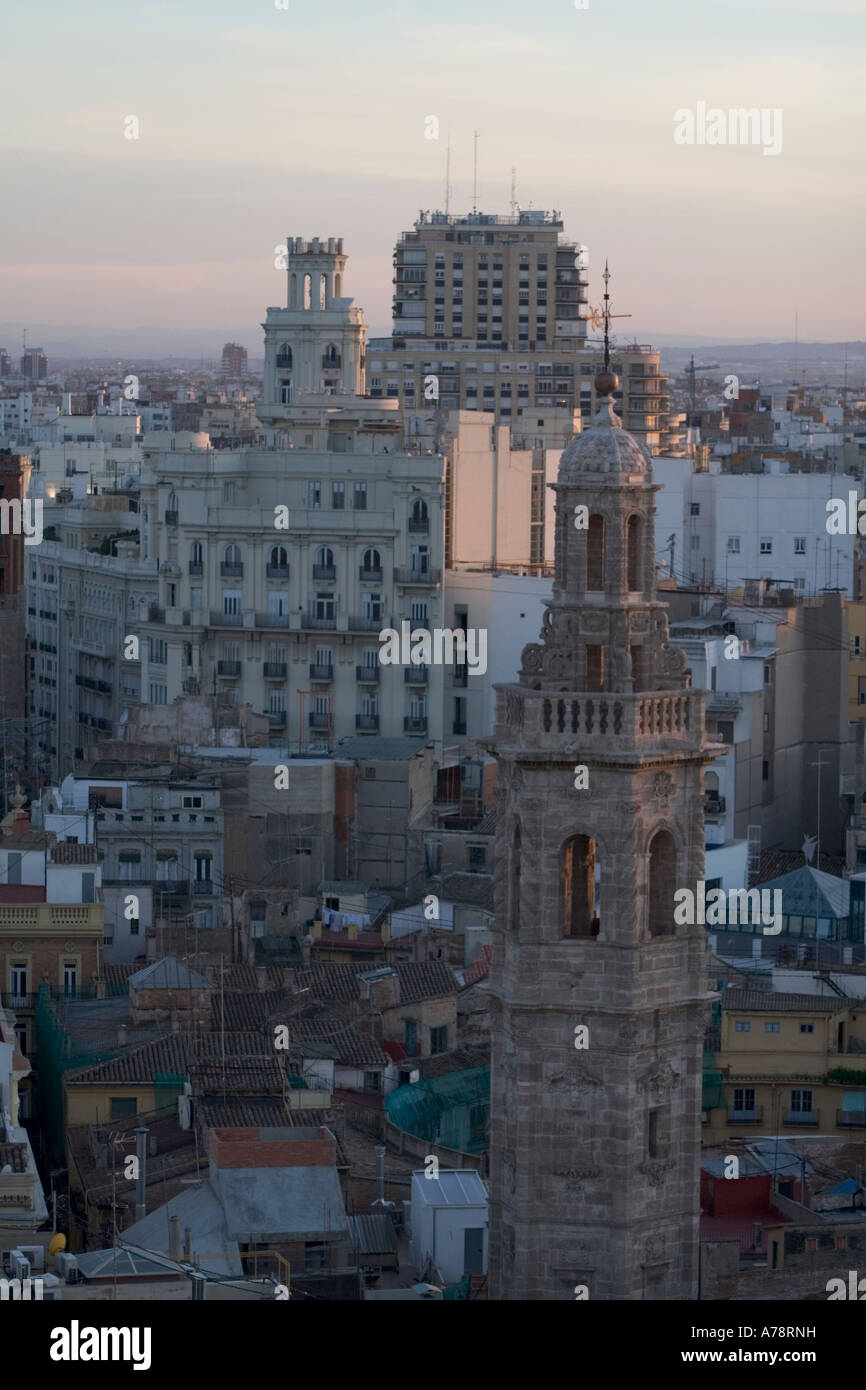 Valencia cityscape view in the evening in spain Stock Photo - Alamy